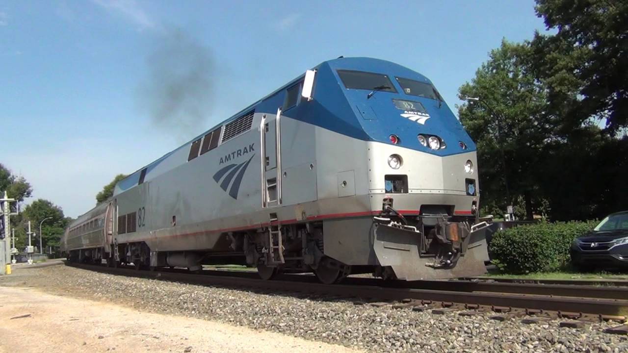 Amtrak 80, Carolinian, Pulled by Amtrak 82, Cary, NC, July 22, 2016 ...