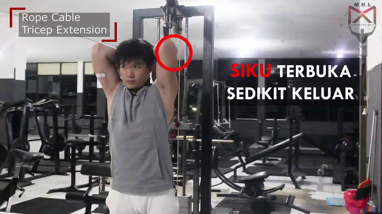 Overhead Rope Cable Tricep Extension - YouTube