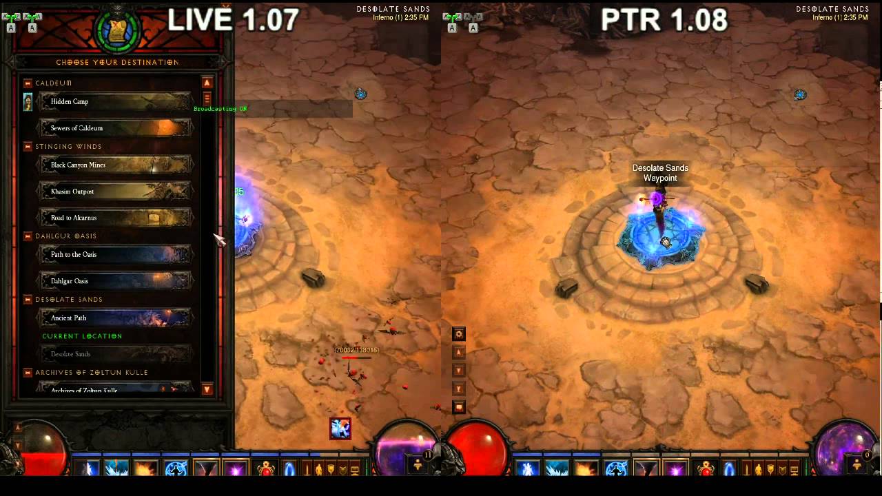 1.07 vs 1.08 ACT 2 Split Screen Monster Density Change - YouTube