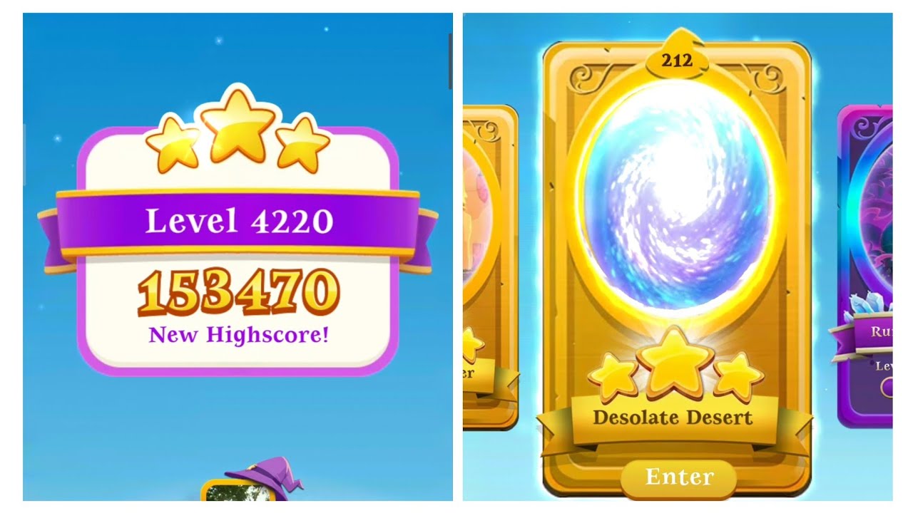 level up 4220 ⭐⭐⭐ bubble witch 3 saga gameplay ( select chapter 212 ...