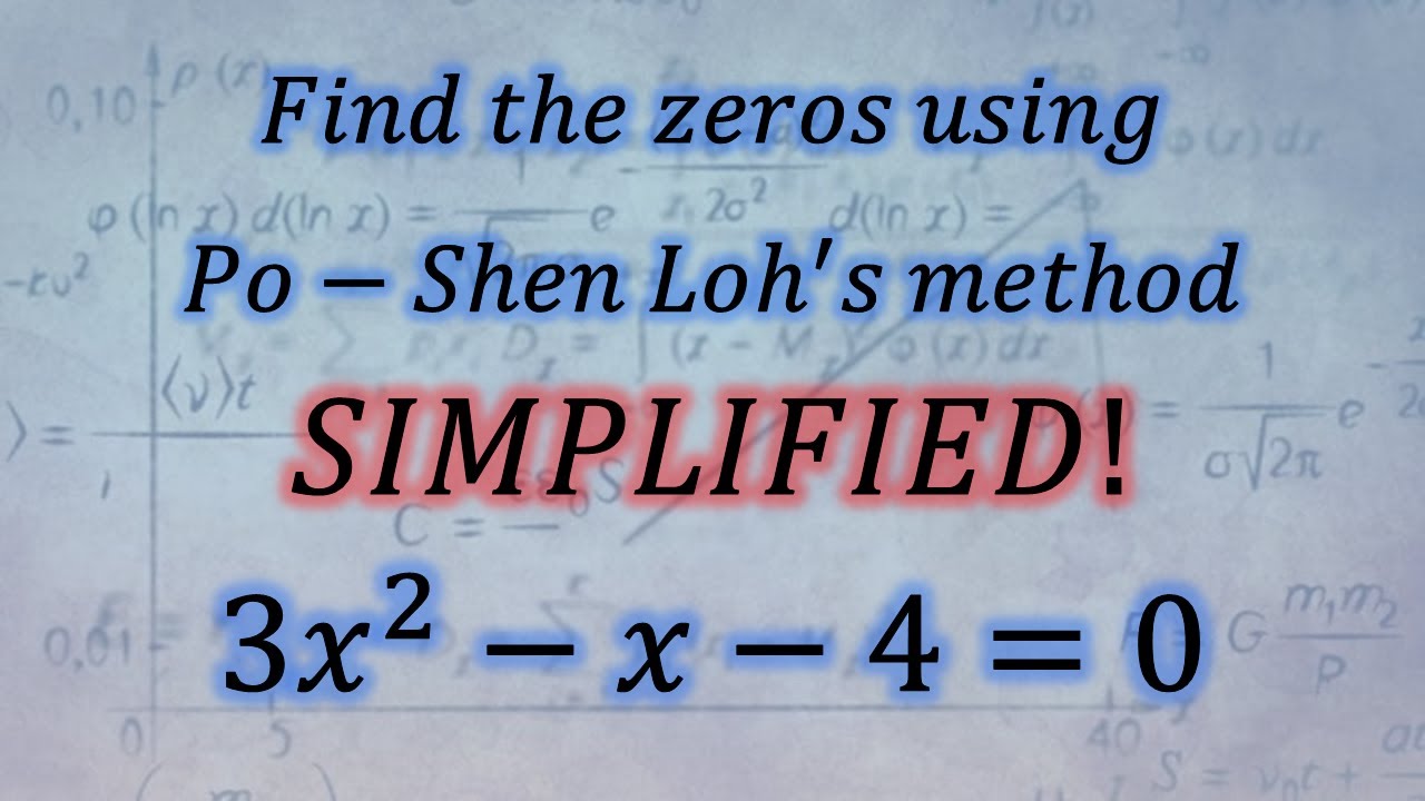 Simplified Quadratic Formula Solution - EASY!!! - YouTube