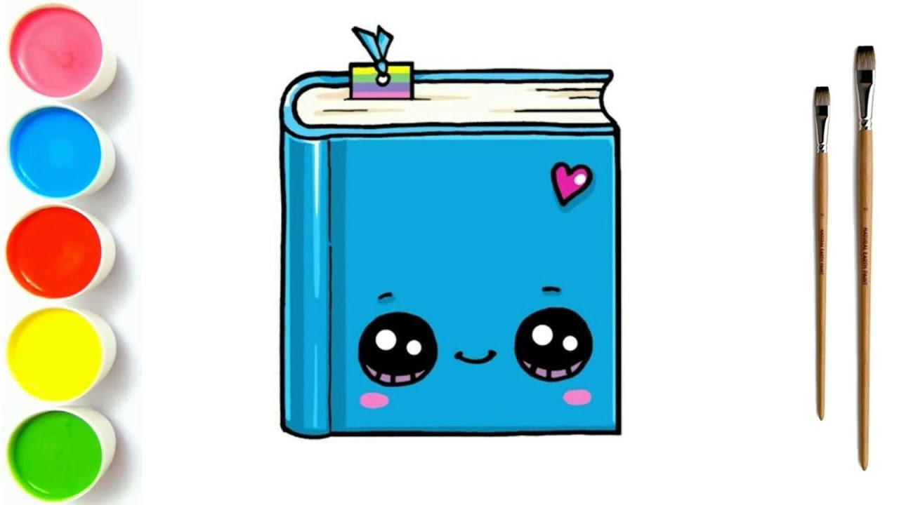 Cute Book drawing for kids | Fun drawing, Coloring videos for kids ...