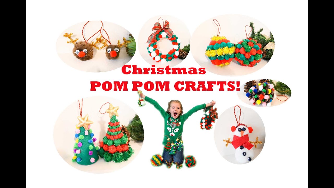 Christmas Pom Pom Crafts - YouTube