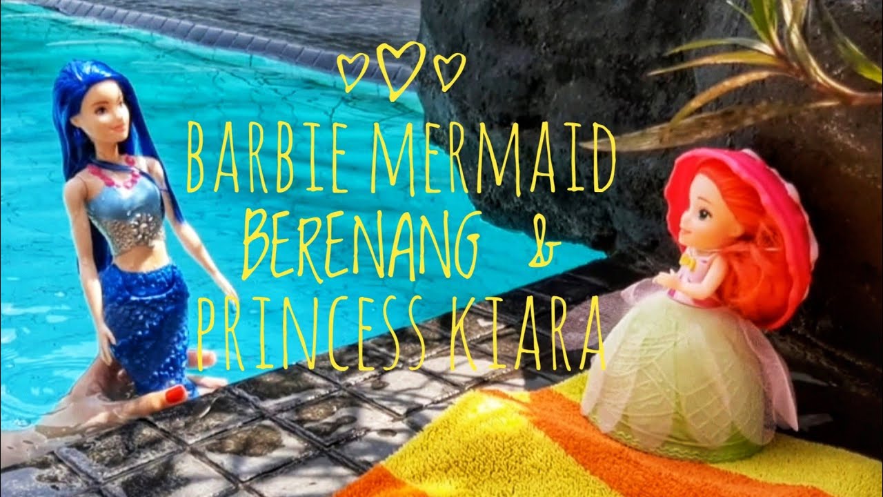 BARBIE BERENANG !! 💙 dan boneka Princess CupCake di Kolam Renang ...