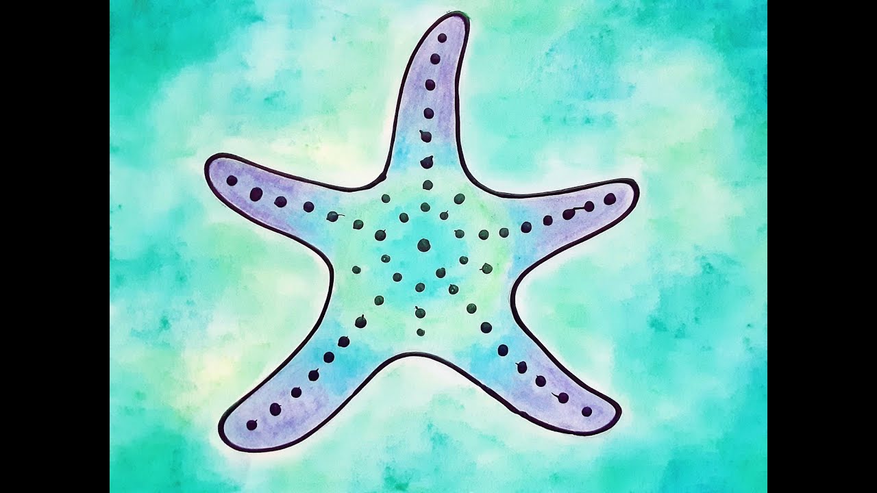 Glue Line & Chalk Pastel Starfish - YouTube