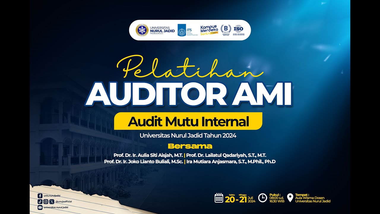 PELATIHAN AUDITOR AMI | Audit Mutu Internal | Universitas Nurul Jadid ...