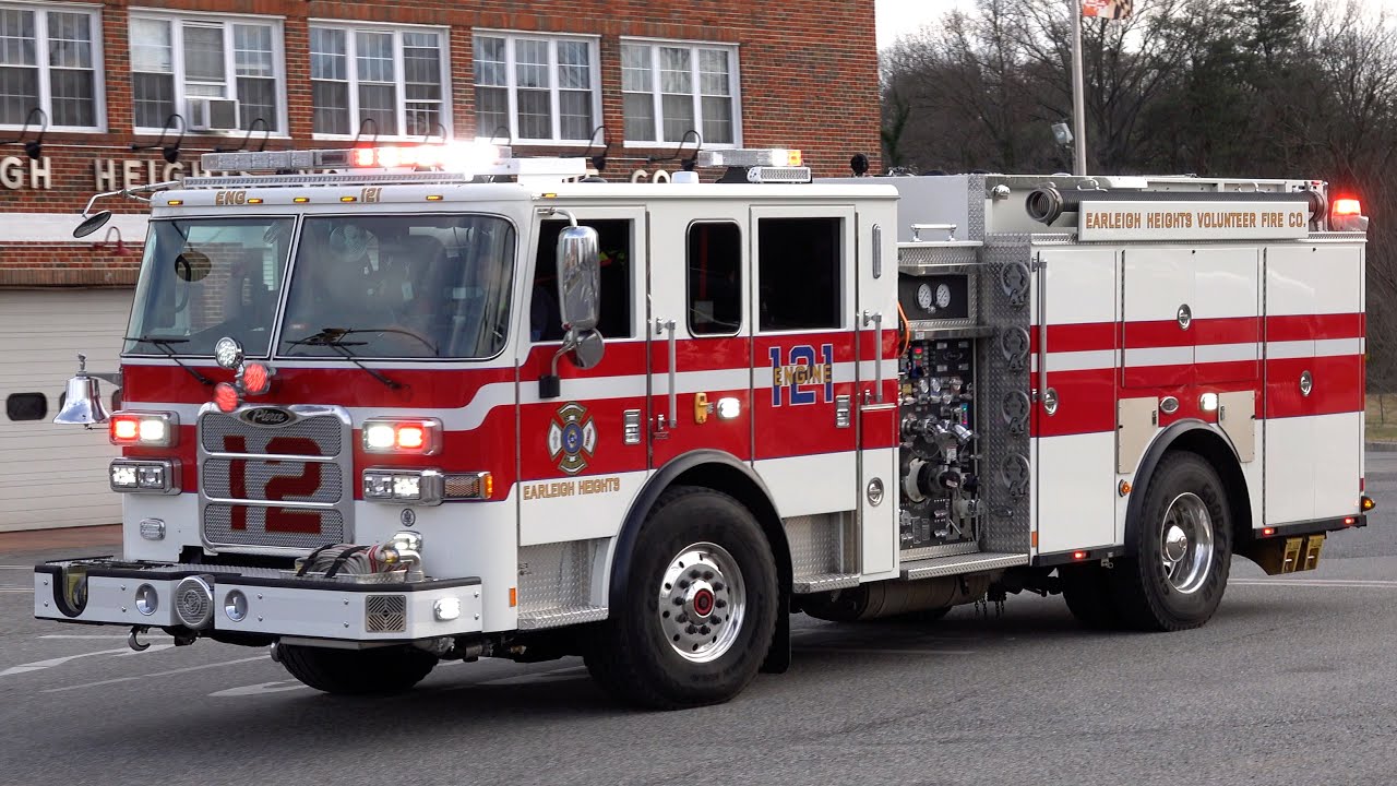 Earleigh Heights Volunteer Fire Company Engine 121 Responding - YouTube