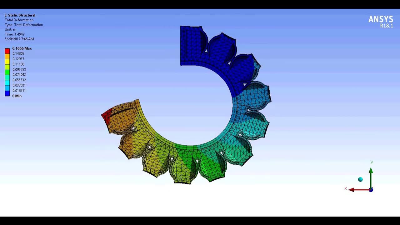 Soft Robot Ansys Hyper elastic Simulation - YouTube