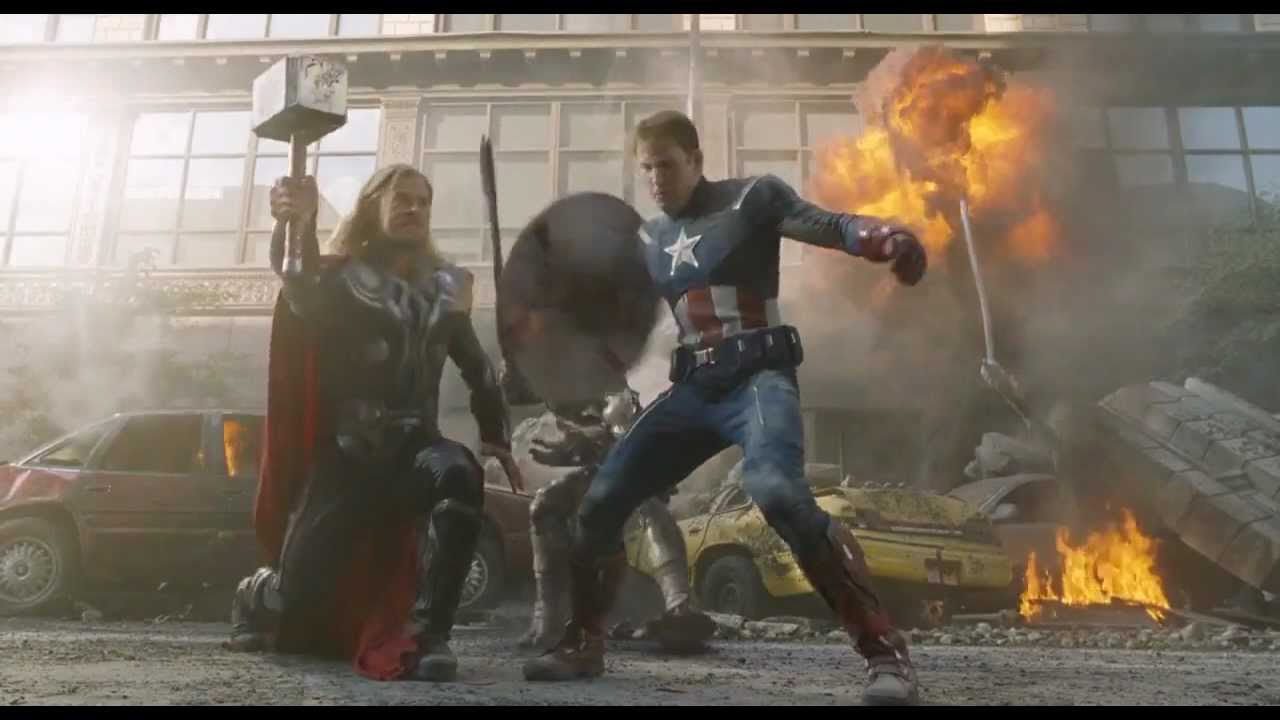 Marvel's The Avengers - Captain America & Thor Battle Scene - YouTube