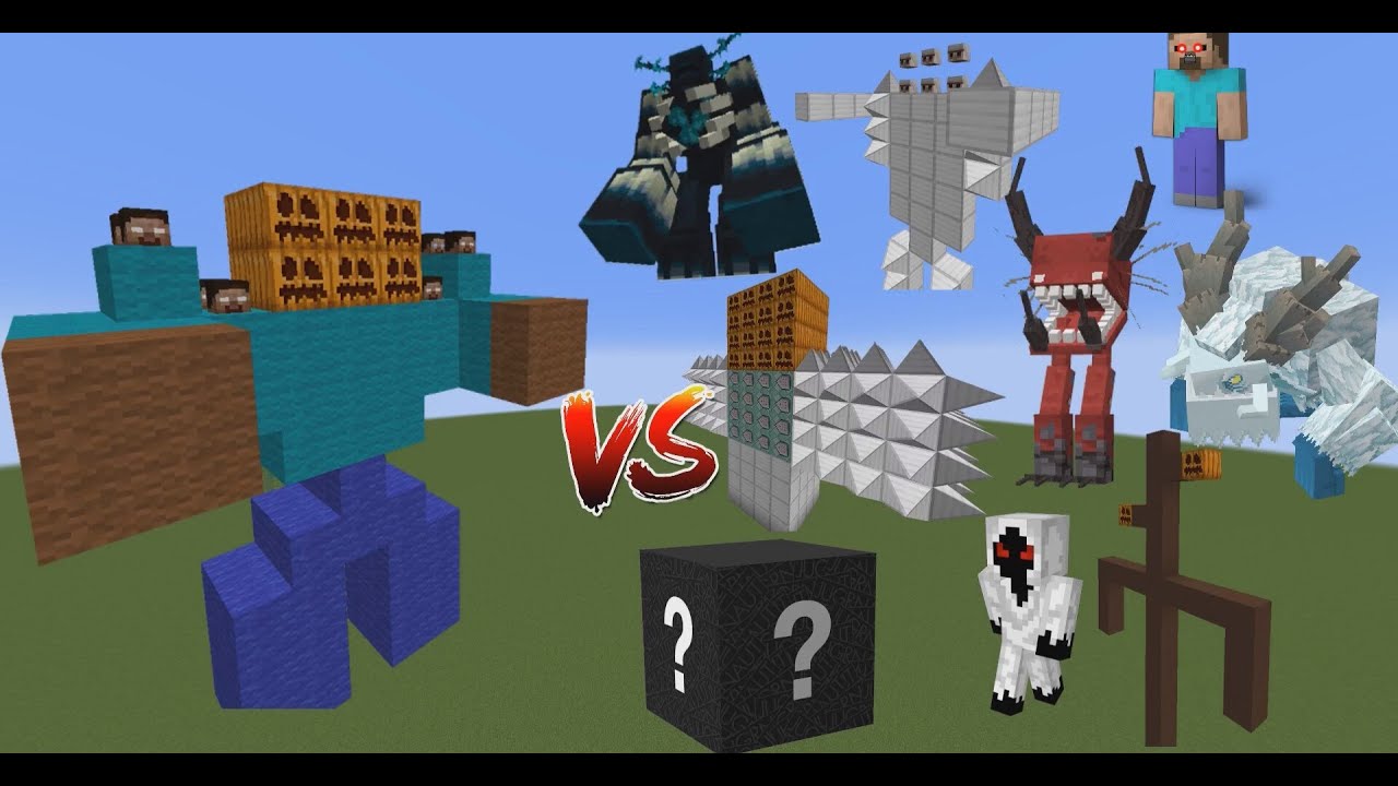 Super Strong OP herobrine VS all minecraft bosses and 2 secret mobs ...