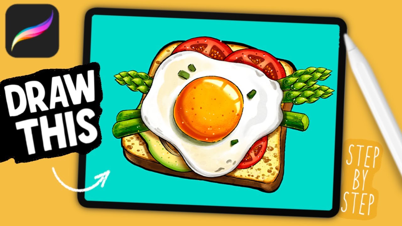 Draw a Breakfast Toast in Procreate + FREE Brush Set! - YouTube