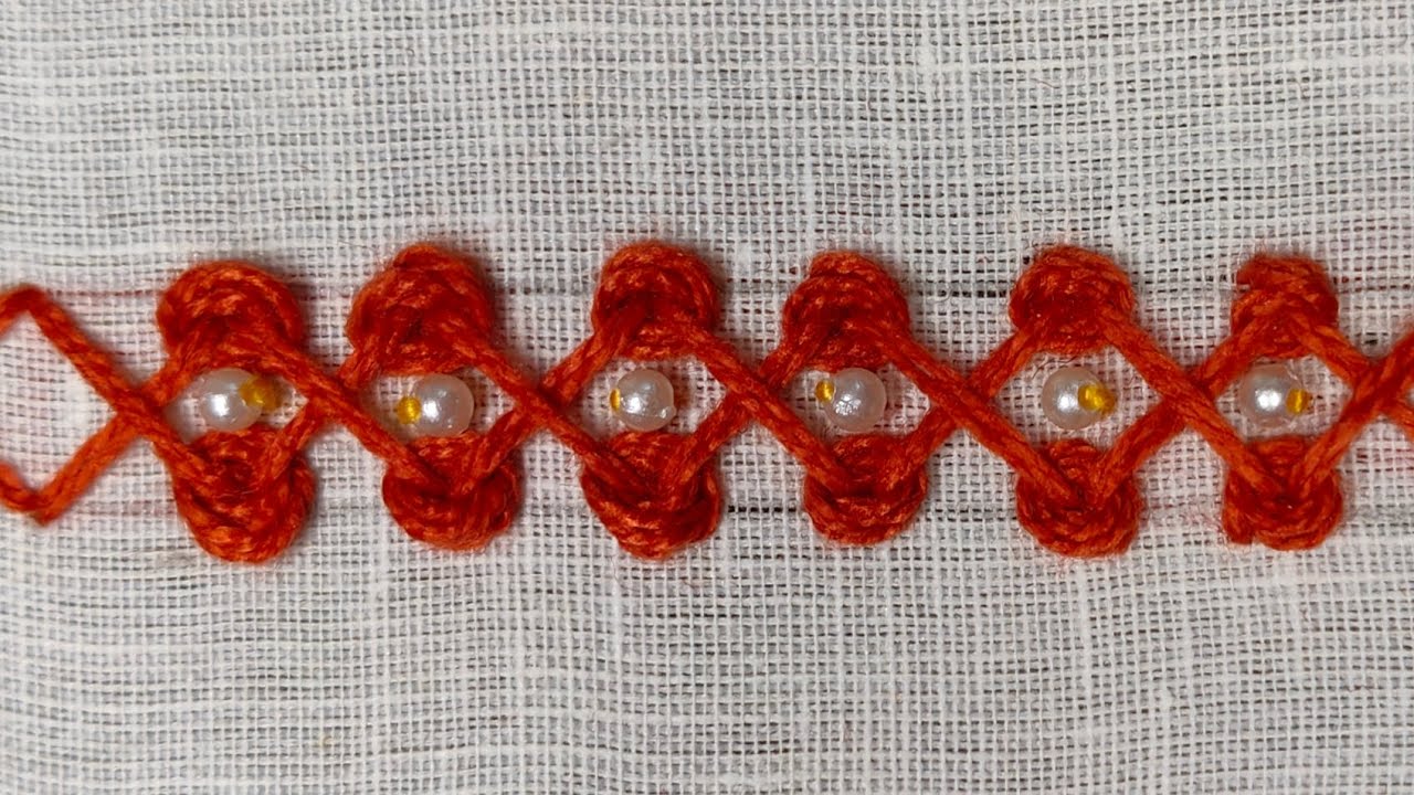 Border embroidery design with beads| border embroidery design for ...