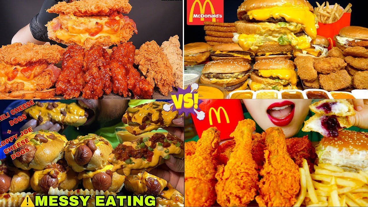 ASMR Fast Food Mukbang Compilation | Fast Food Asmr | Satisfying eating ...