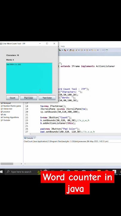 Word Counter in java #shorts #java #javaprojects #short #project - YouTube
