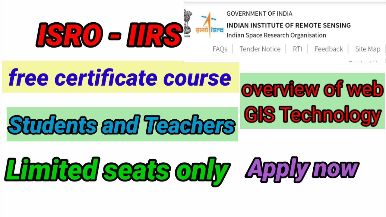 ISRO - IIRS free certificate course for Teachers and Students ...