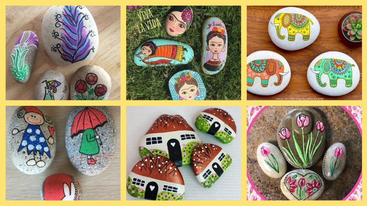 Preschool Rock Craft Designs//Lovely Stone Painting Ideas - YouTube