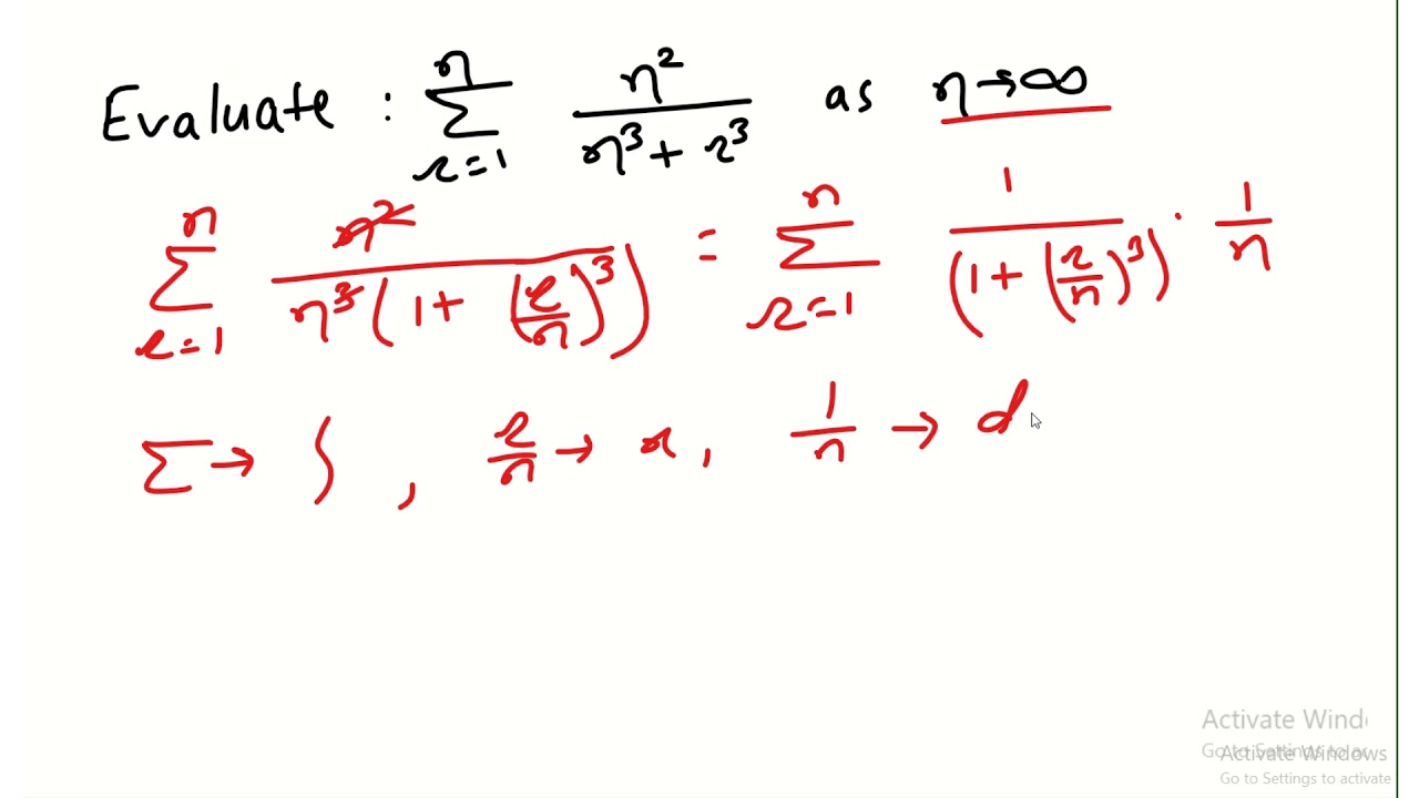 Limit of sum by definite integrals example #mathematics #maths # ...