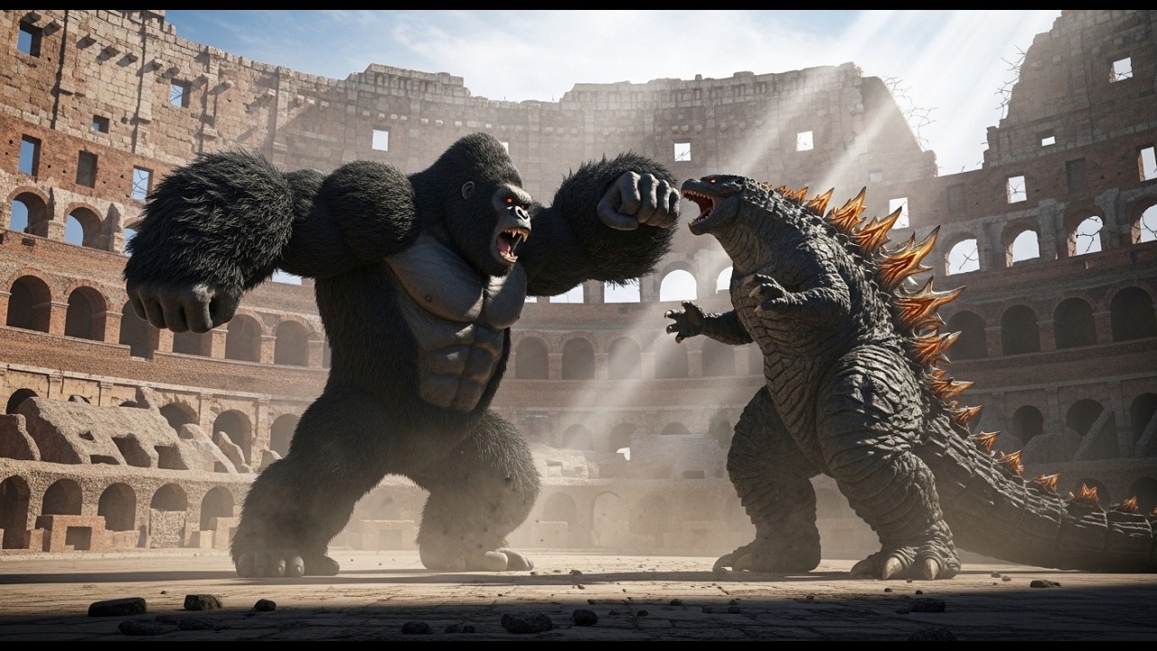 King Kong vs. Godzilla: A showdown in the ancient Roman Colosseum ...