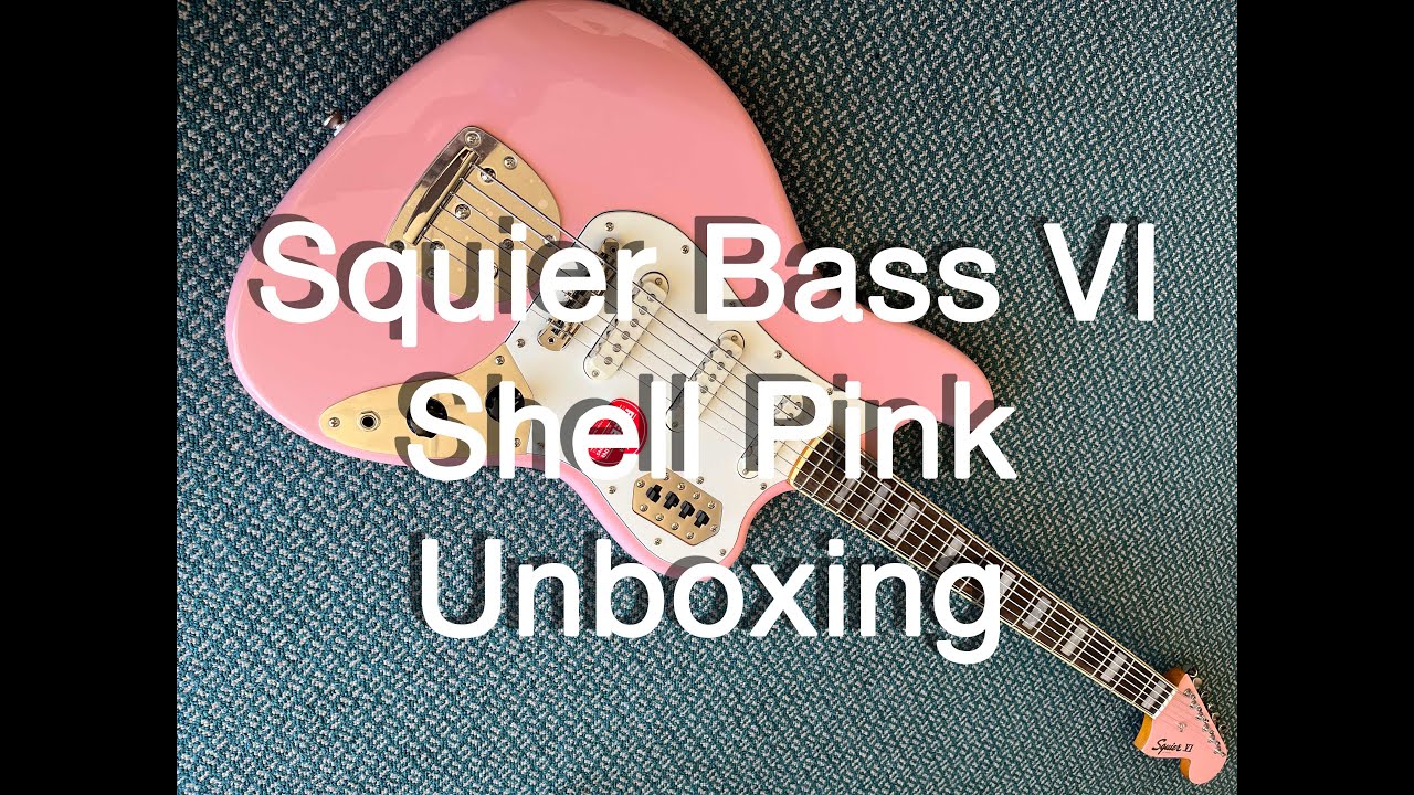 Squier Bass VI Shell Pink Limited Edition unboxing! - YouTube