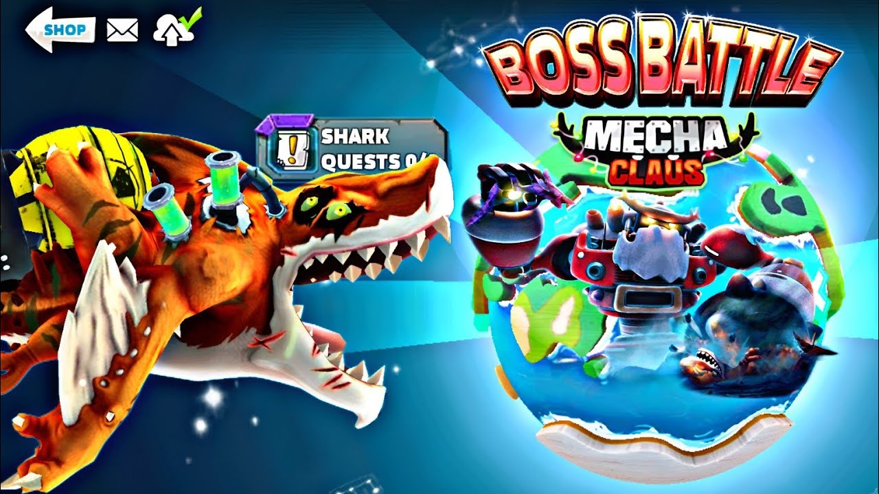 New Mecha Claus Vs Meltdown Shark - Hungry Shark All Sharks Unlock ...
