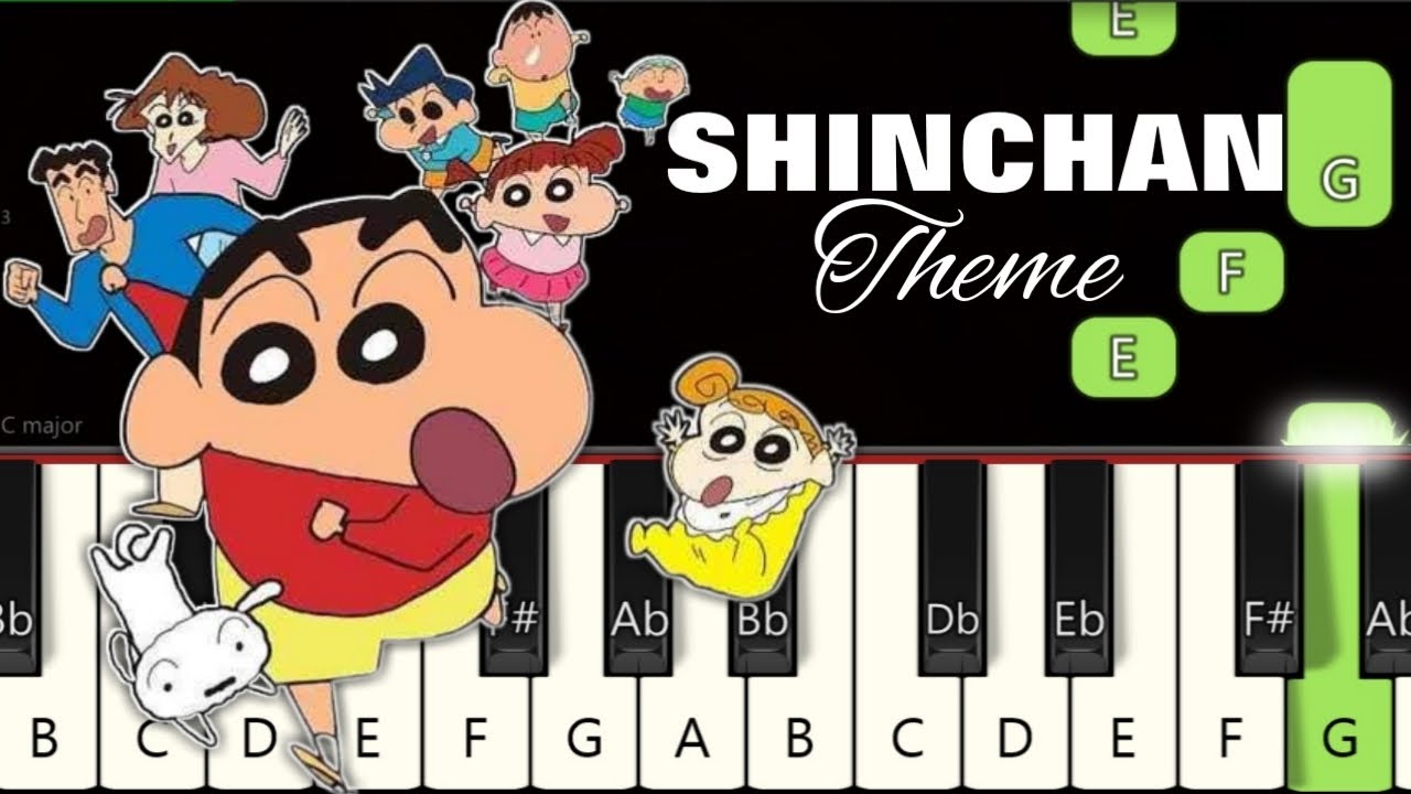 Shinchan Theme Song 😎 | Piano tutorial | Piano Notes | Piano Online # ...