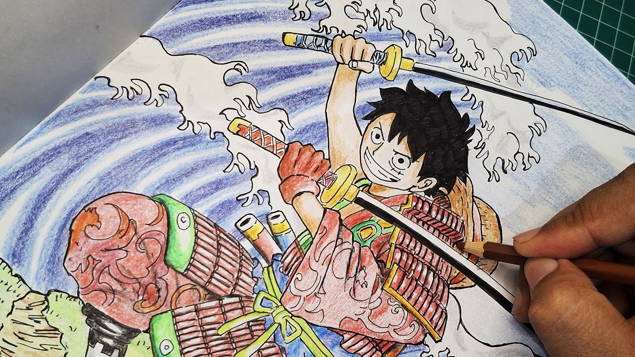 Monkey D. Luffy in Wano Country – One Piece Colored Pencil Drawing ...