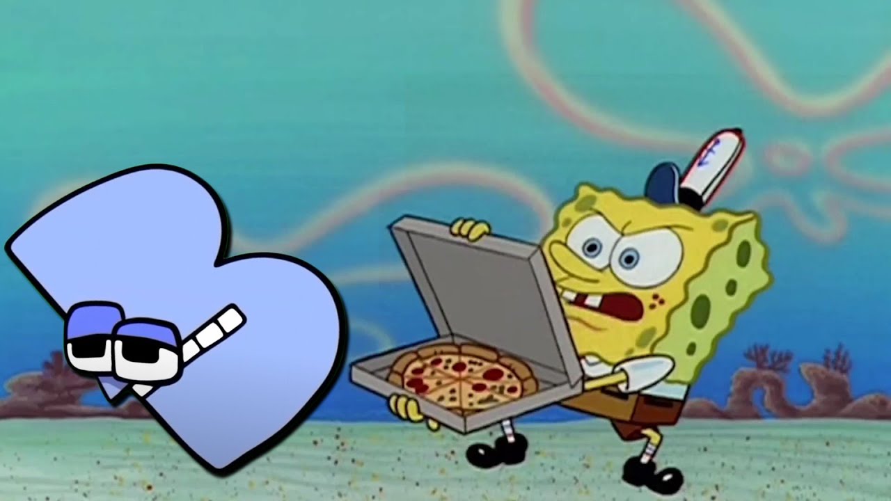 Alphabet Lore Letter B trying to get a pizza from Spongebob - YouTube