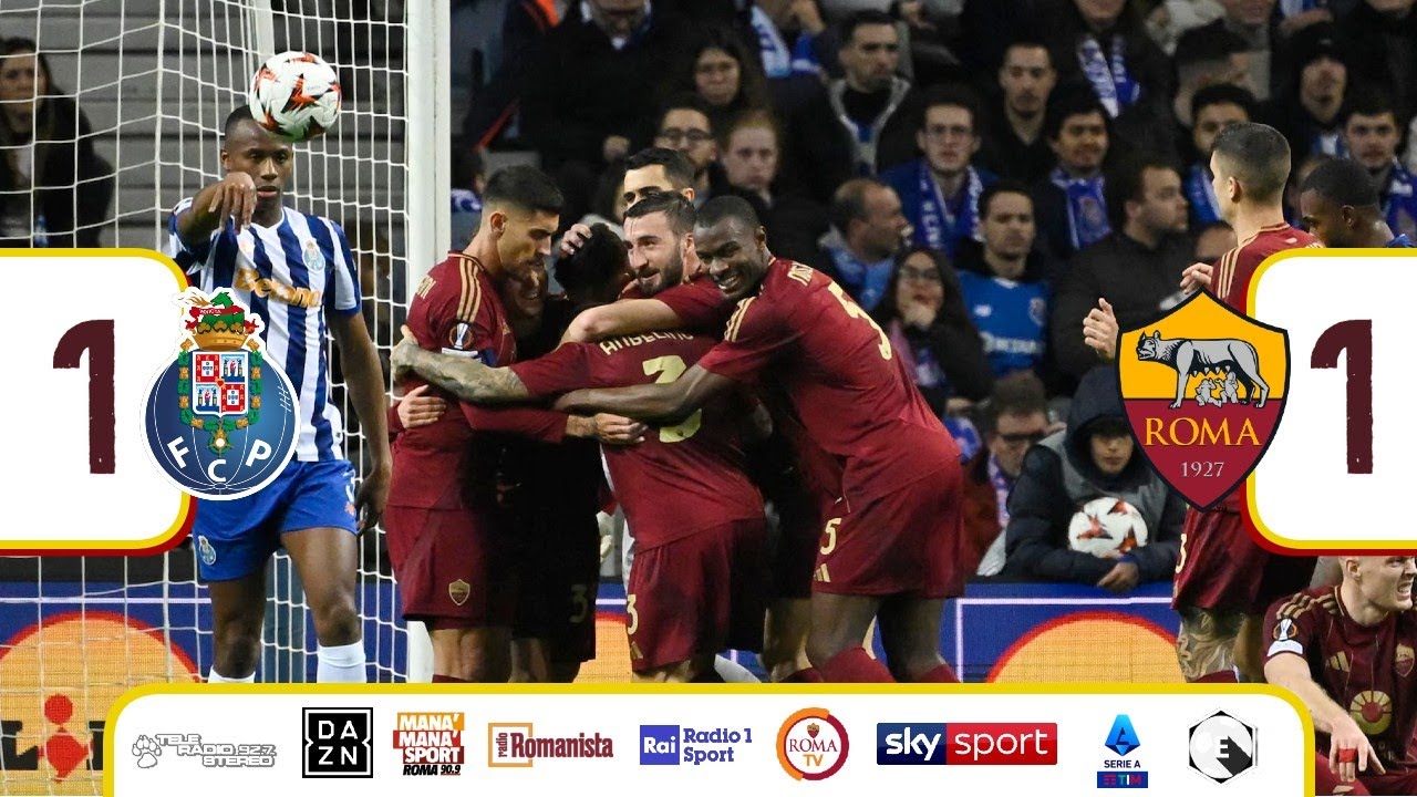 Porto 1-1 Roma - Highlights Europa League, Nisii, TRS, SKY, Romanista ...