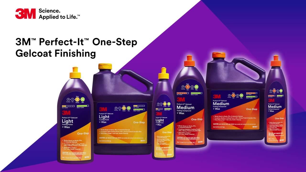 Gelcoat finishing with 3M™ Perfect-It™ One Step Products - YouTube