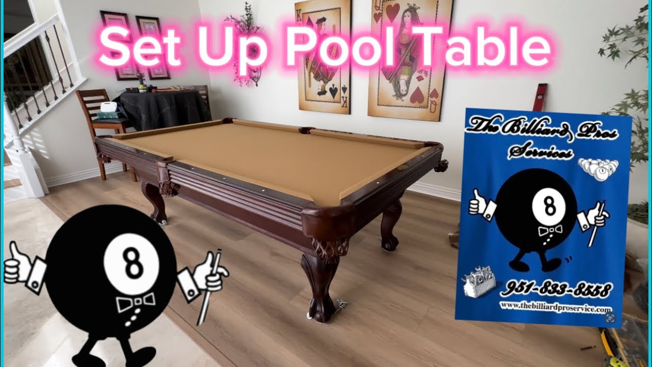 How to Set Up Pool Table , Refelting, Leveling and New Set Leather ...