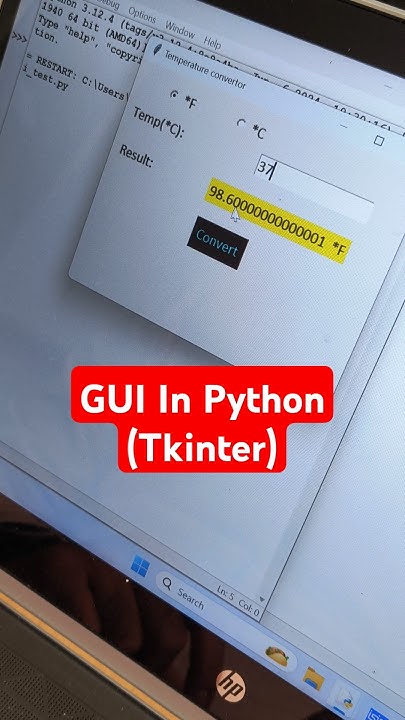 GUI in python using Tkinter #coding #python #computers - YouTube