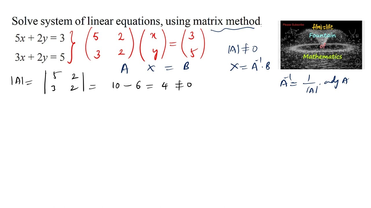 Solve System Of Linear Equations Using Matrix Method 5x 2y 3 3x 2y 5 Solve System Of Linear Equations Using Matrix Method 5x 2y 3 3x 2y 5