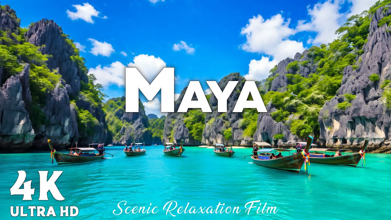 Relaxing Maya 4K 🌊 Ocean Waves & Calming Piano Music – Peaceful Ancient ...