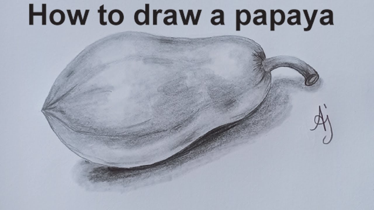 how to draw papaya step by step | How to draw a papaya | how to draw a ...