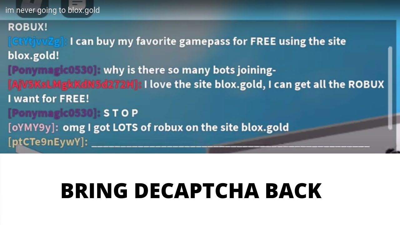 Blox.ZONE Bots are out of control on Roblox. HUGE SCAM. Bring Decaptcha back. - YouTube