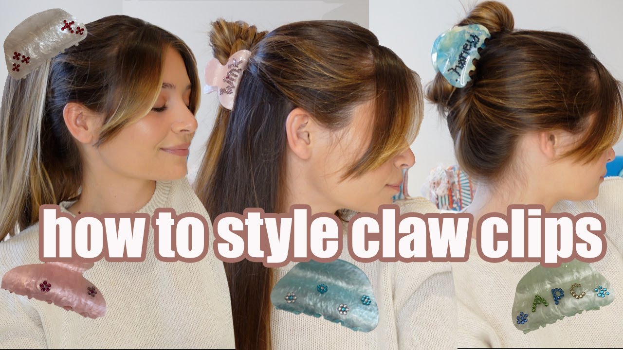 EASY CLAW CLIP HAIRSTYLES// 90s inspired ft Nececcoriez - YouTube