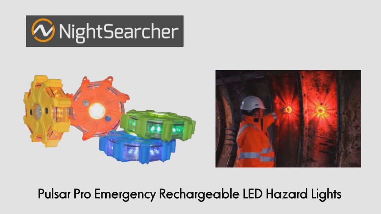 NightSearcher Pulsar Pro Emergency Rechargeable LED Hazard Lights - YouTube