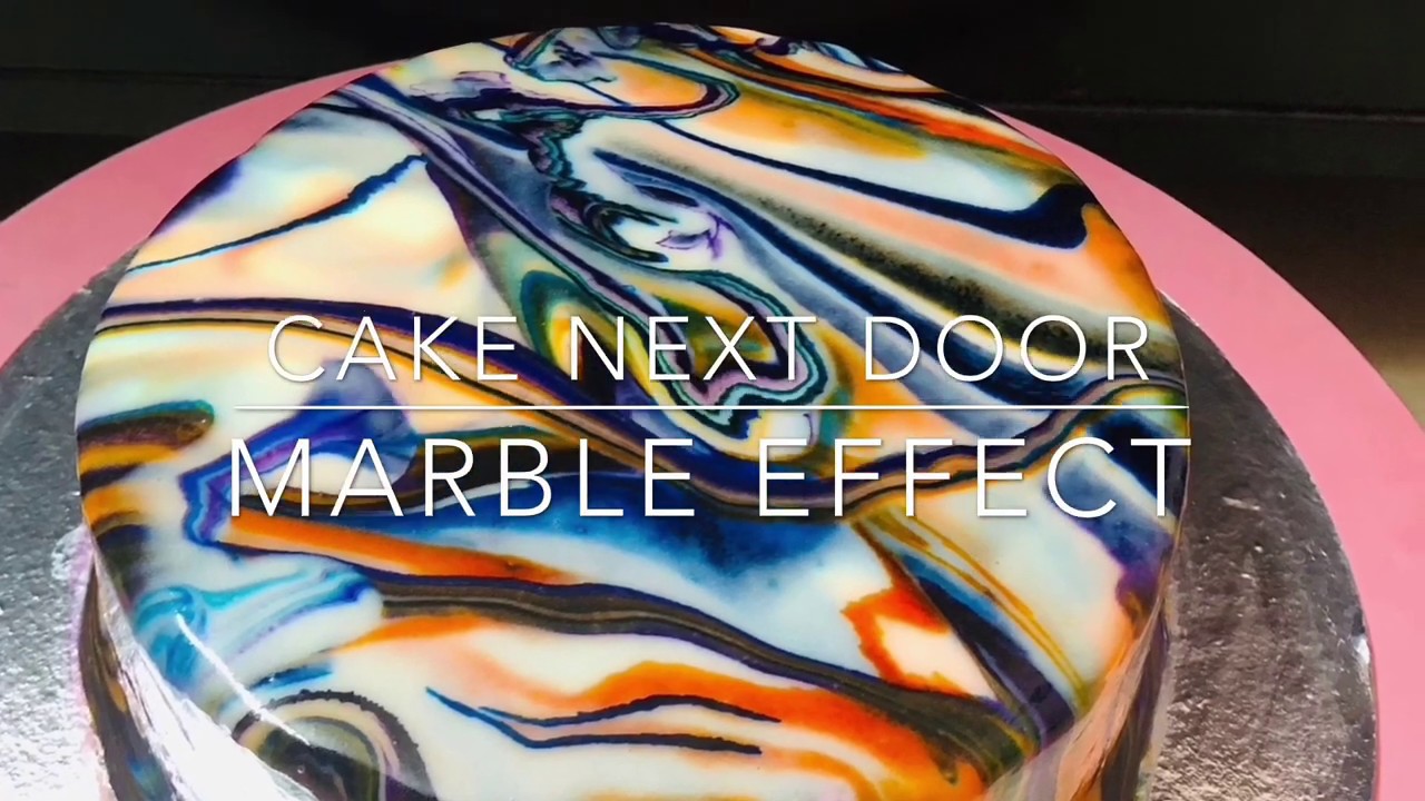 How to get marble effect on cake / marble cake design / easy cake ...
