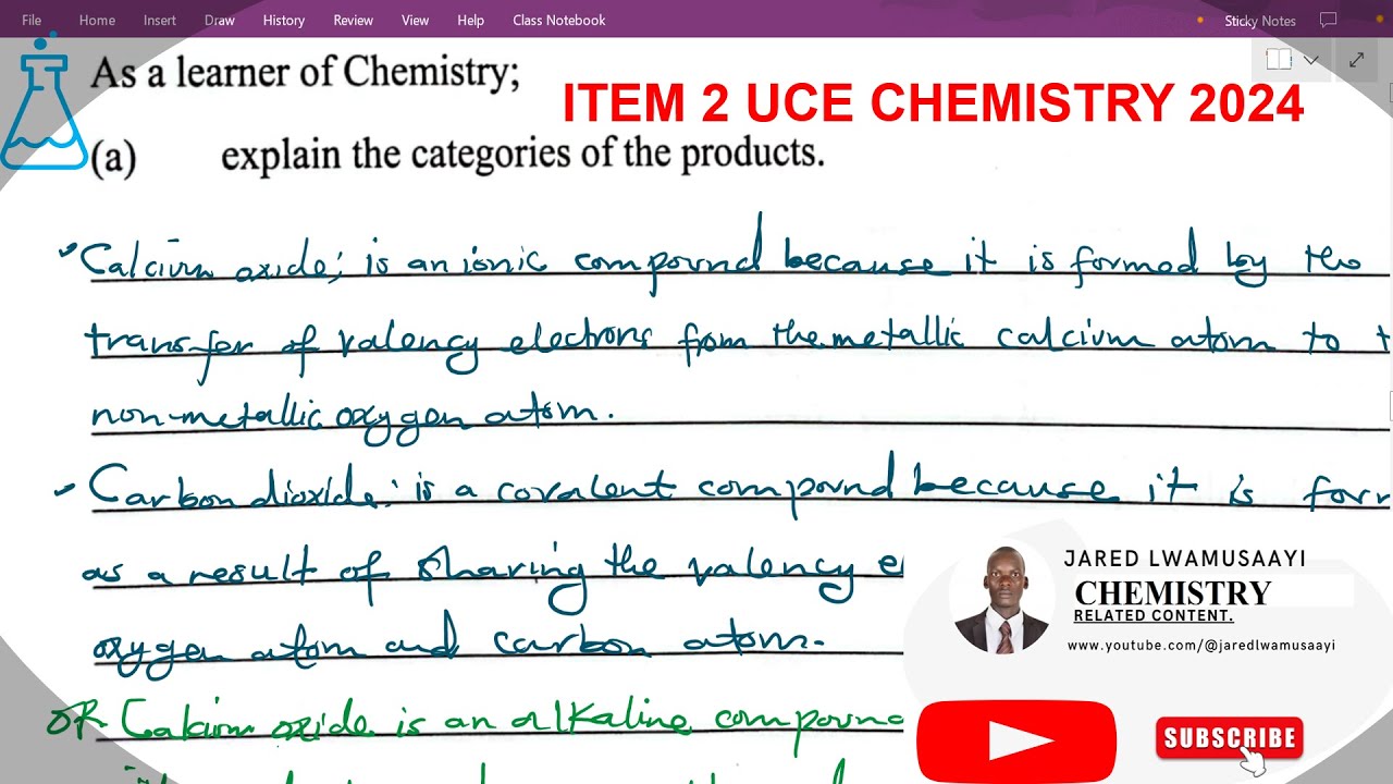 UCE ITEM 2 CHEMISTRY 2024 - YouTube