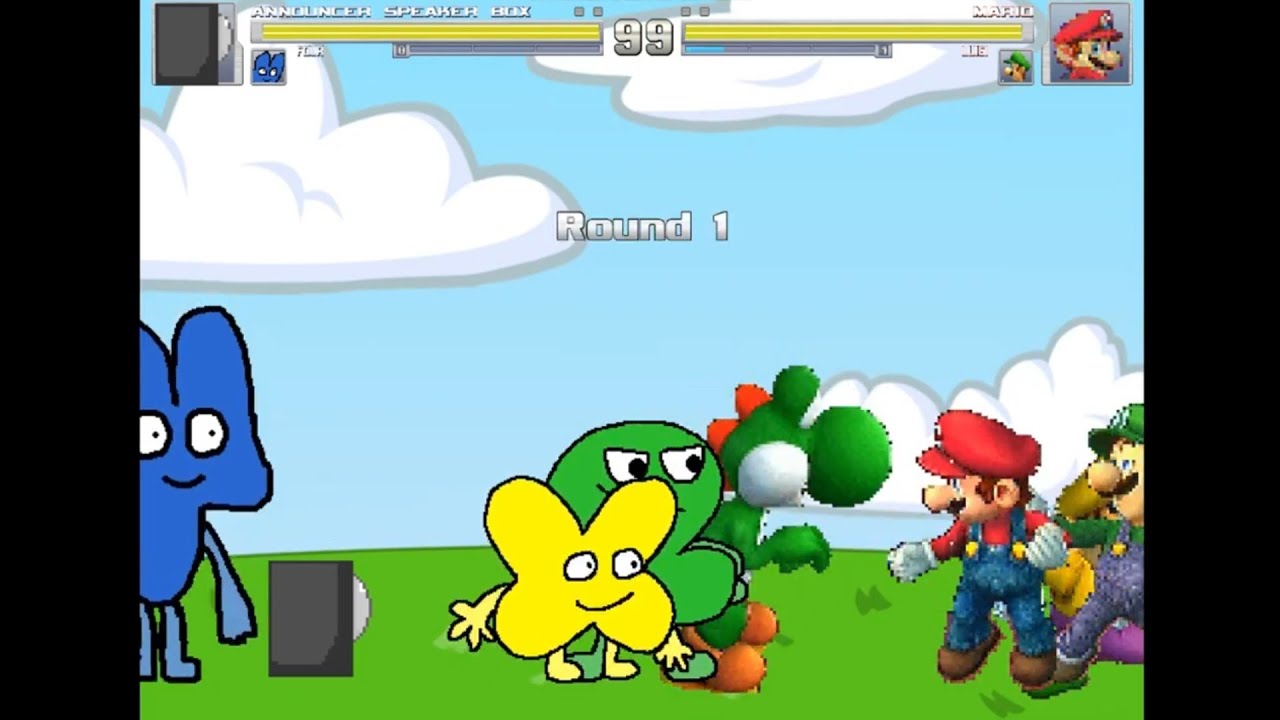 Announcer/Four/X/Two VS. 3D Mario/Luigi/Wario/Yoshi (BFDI VS. Super ...
