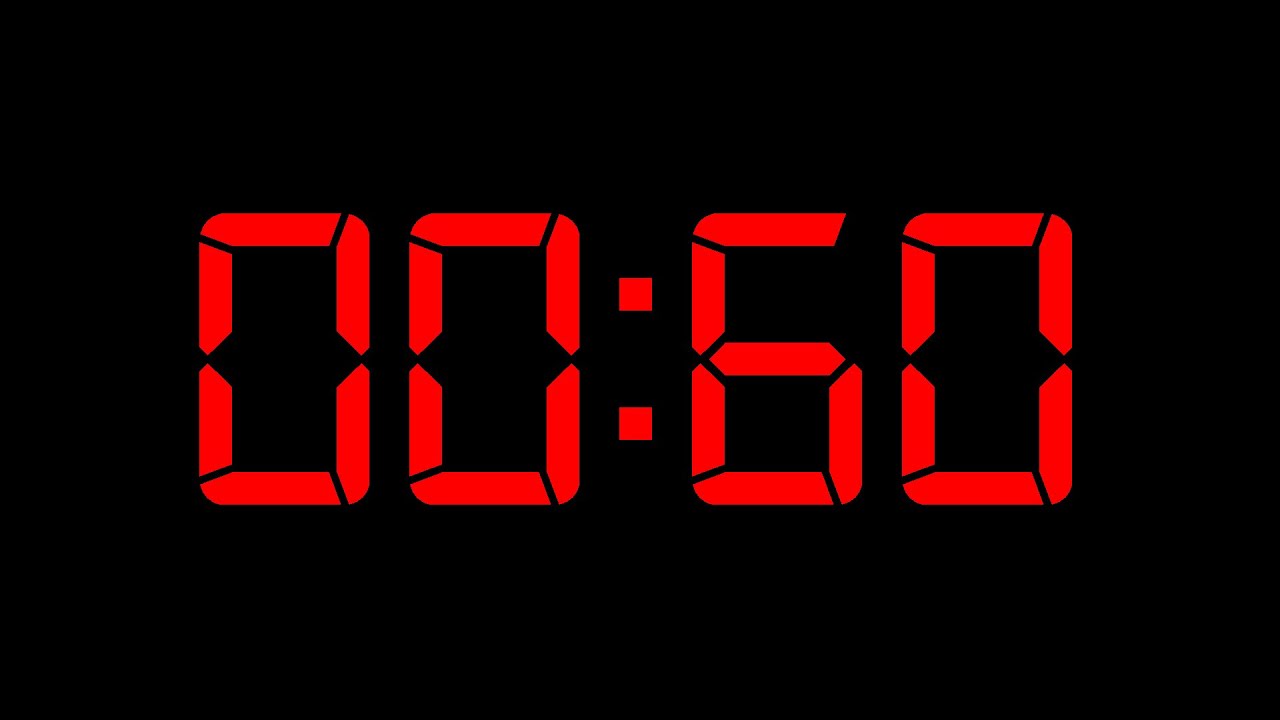 60 Second Countdown (HD) Red Black Screen No Copyright - YouTube