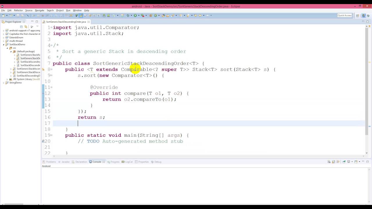 Sort A Generic Stack In Descending Order Java YouTube Sort A Generic Stack In Descending Order Java YouTube