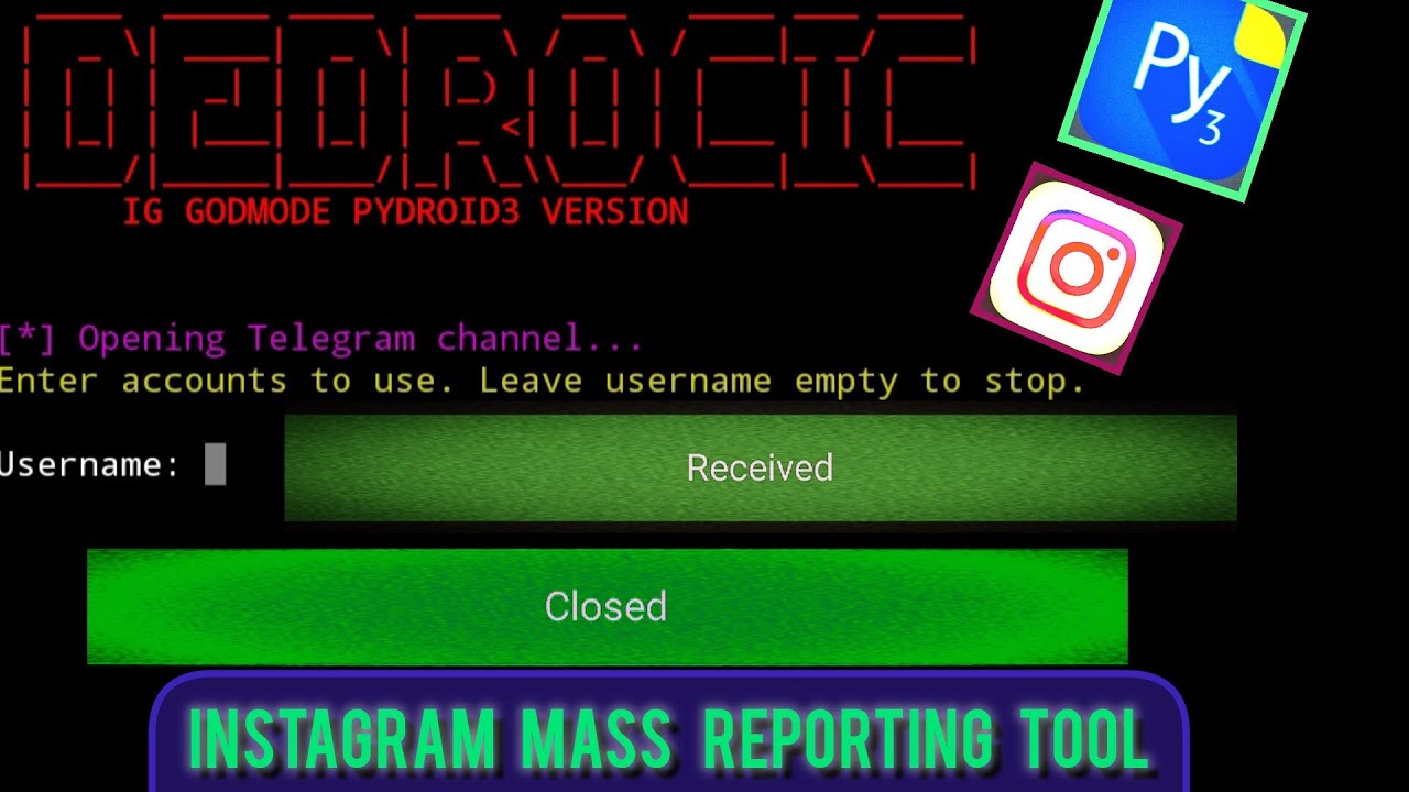 INSTAGRAM FREE MASS REPORTING TOOL🔥😈Telegram ID in description 👇🏻🗿 ...