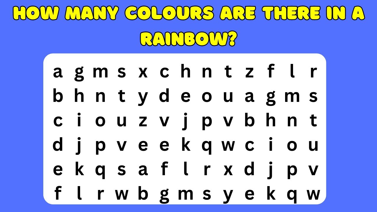 Word search - Find the hidden answer | GK quiz | Word search puzzle ...