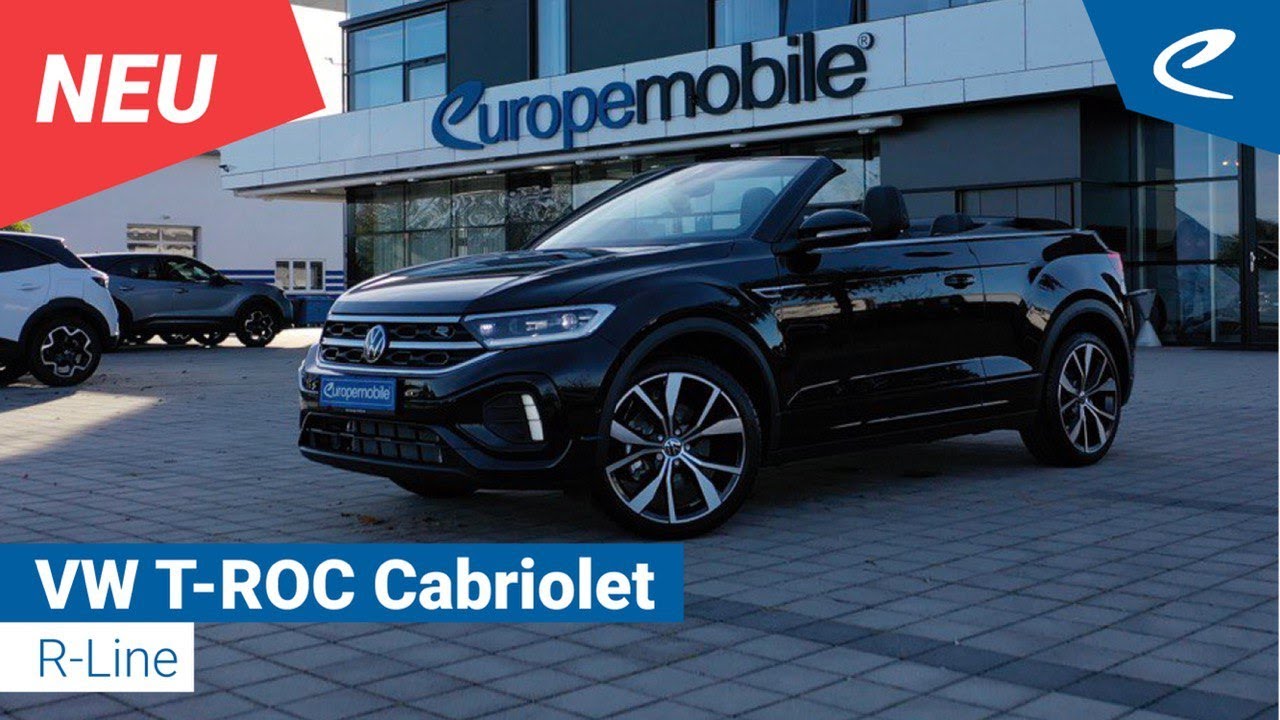 VW T-ROC Cabriolet R-Line Deep Black Perleffekt Schwarz 2022 | Innenraum | Exterior | - YouTube