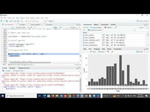 Data Analysis in R Bar Plot using the ggplot function I - YouTube