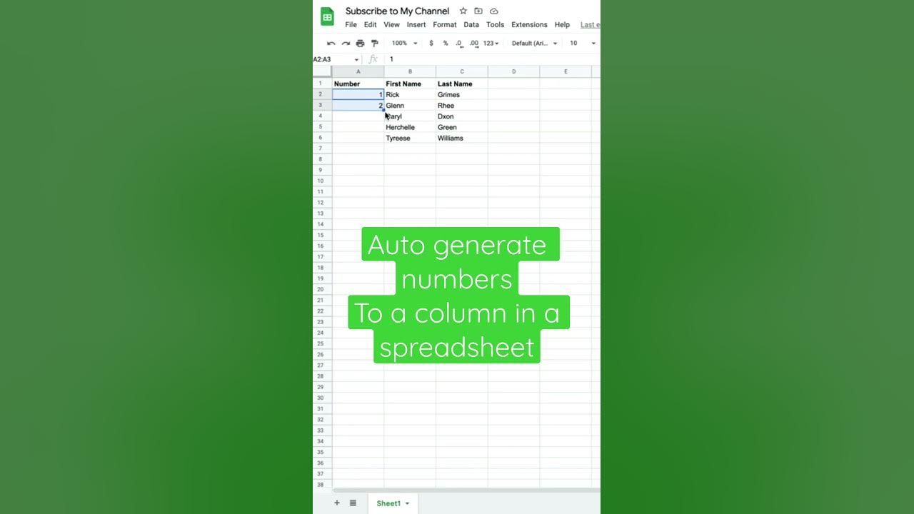 Auto Generate Numbers In A Column In Google Sheets shorts auto-generate-numbers-in-a-column-in-google-sheets-shorts