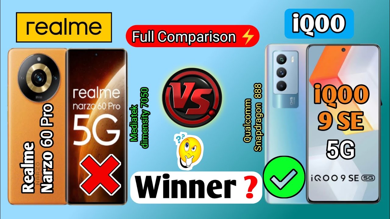 Realme Narzo 60 Pro vs iqoo 9SE 5G Full Comparasion⚡।iQOO 9 SE 5G vs ...
