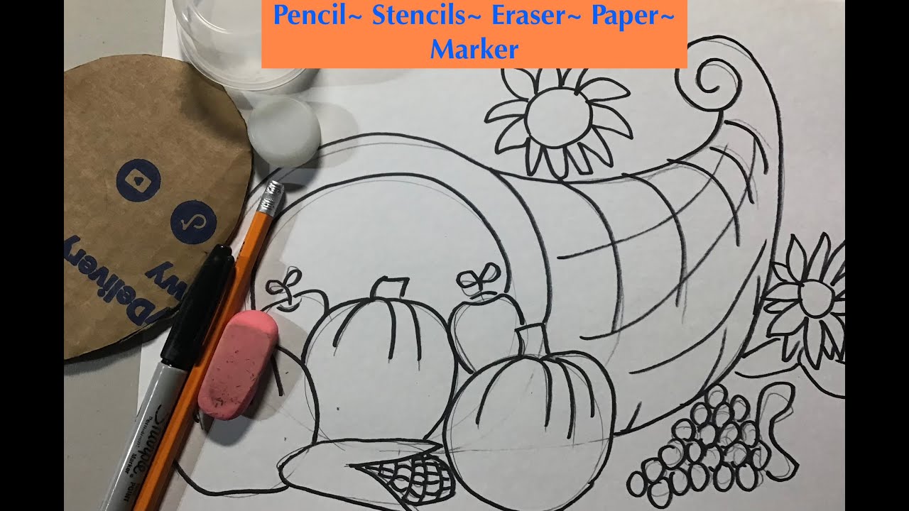 How to draw a cornucopia #cornucopia #thanksgiving #fall #stilllife # ...