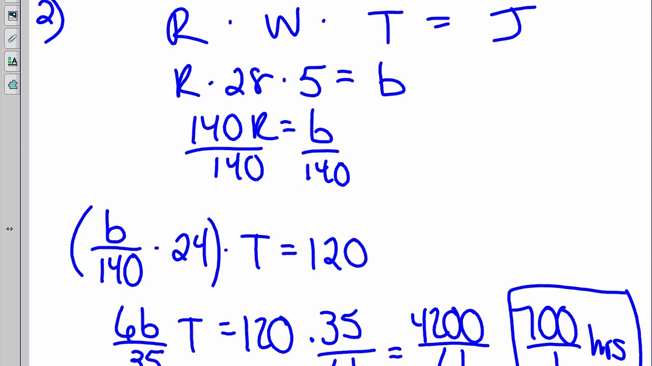 Algebra 3 Lesson 44 Abstract Rate Problems YouTube Algebra 3 Lesson 44 Abstract Rate Problems YouTube